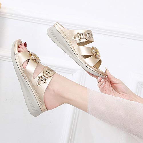 justHIGH Women’s Beach Wedge Sandals – Ladies Platform Flip Flops with Orthotic Arch Support Lightweight