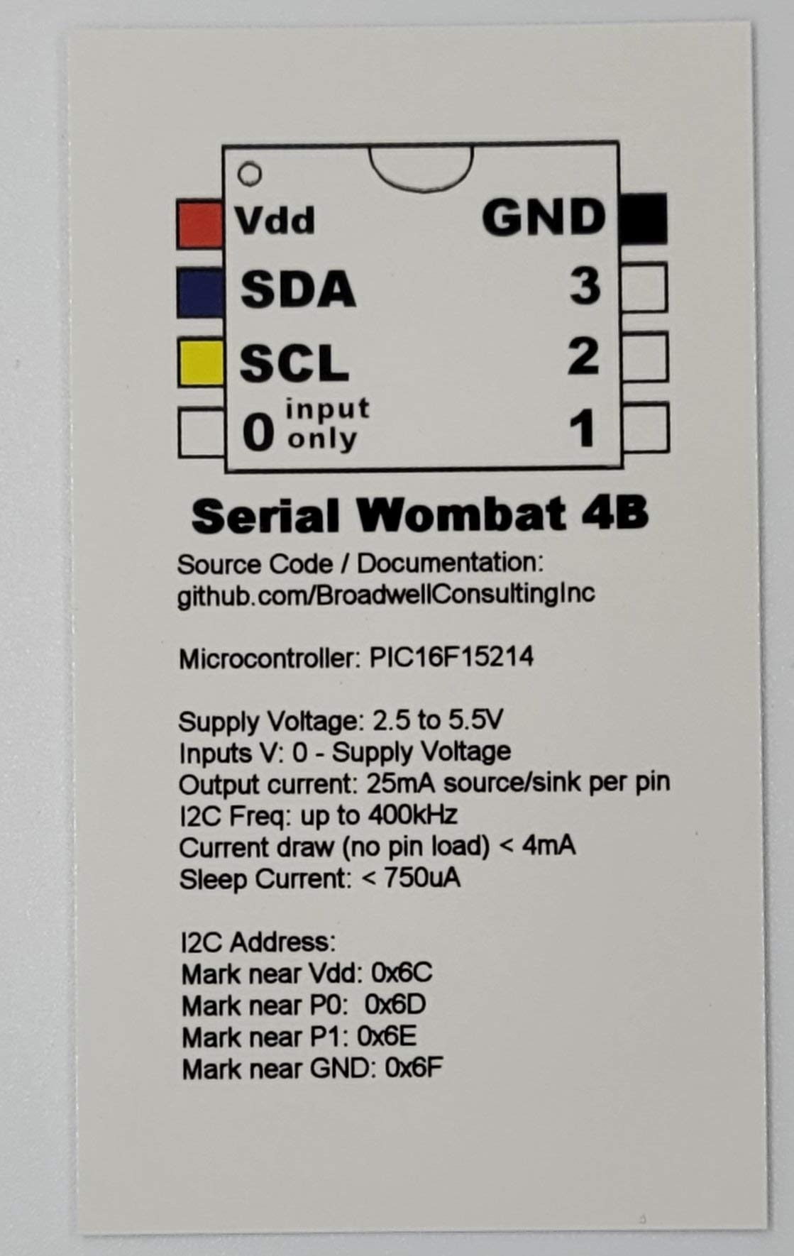 I2C Smart I/O Expander and A/D Converter - Serial Wombat 4B - 4 Pack. Drive Servos, switches, quadrature encoders, UART/I2C Bridge Over I2C Compatible with Arduino