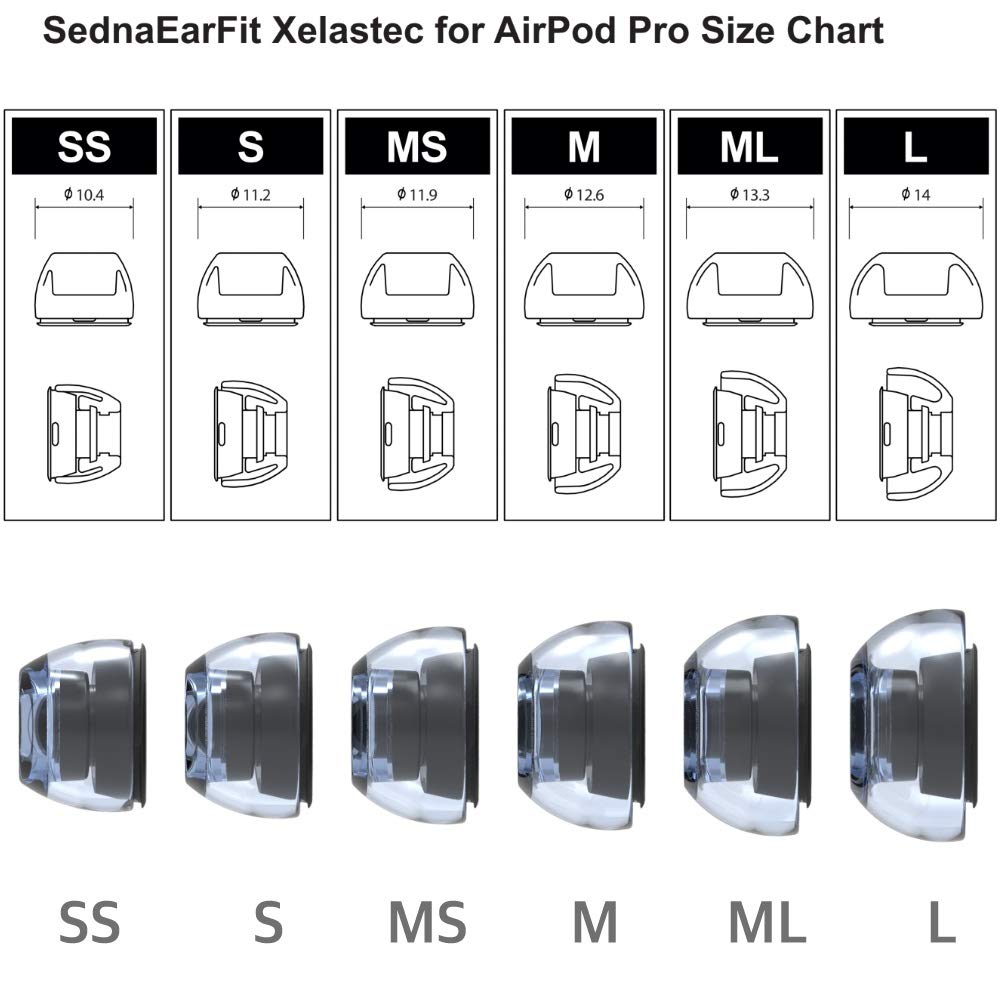 AZLA XELASTEC for Airpods Pro 1st & 2nd Gen (M) – Airpod Pro Ear Tip Replacement – Airpod Pro Tips with Premium Silicone, Airpod Pro Tips, Airpod Ear Tips