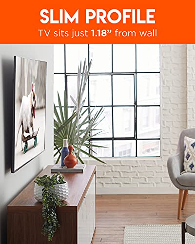 ECHOGEAR No Drill TV Drywall Mount - Slim No Stud Design Holds TVs Up to 100lbs with Nails - Easy Install with No Drilling Required