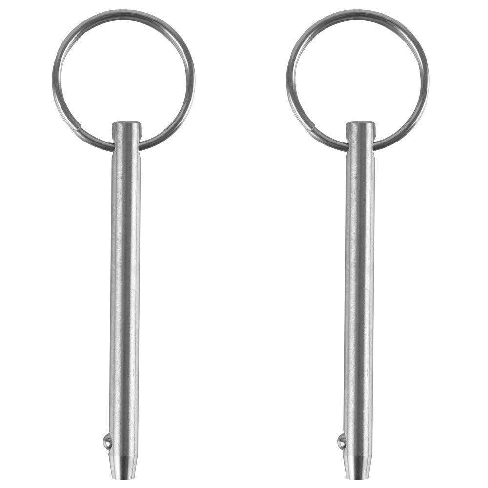 2 Pack Quick Release Pin, Diameter 1/4"(6.3mm), Total Length 3"(76mm), Effective Length 2.4"(61mm), Full 316 Stainless Steel, Bimini Top Pin, Marine Hardware