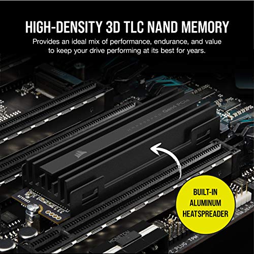 CORSAIR MP600 PRO 4TB Gen4 PCIe x4 NVMe M.2 SSD β High-Density TLC NAND β Aluminum Heatspreader β M.2 2280 Form-Factor