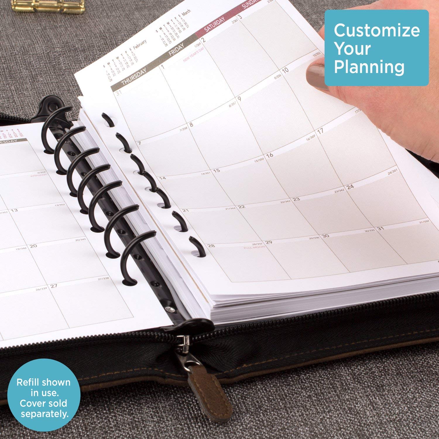 2022 Monthly Planner Refill by AT-A-GLANCE, 12024 Day-Timer, 5-1/2" x 8-1/2", Size 4, Desk Size, Loose-Leaf (061-685Y)
