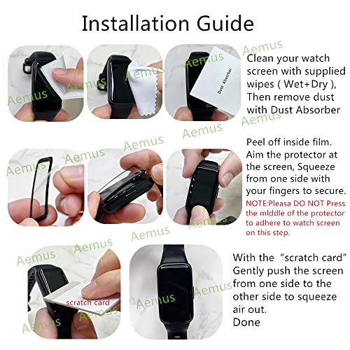 Aemus Compatible for Xiaomi Mi Band 7 Screen Protector (3 Pack) 3D Curved Soft Edge Protective Film NFC Mi Band 8 Protective Film HD anti-scratch