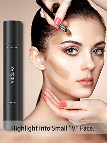 MIRORA Contour Stick, Concealer Contour, Shading Highlighter Stick for Makeup, 2 in 1 effect Face Cosmetics (2 Colors, Lvory, Dark Brown)