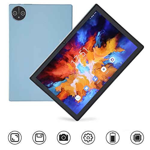 2 in 1 Tablet, 10.1 Inch Tablet US Plug 100โ240V RGB Mouse 4G LTE 512GB Expandable 5G WiFi 8800mAh for Entertainment (Blue)