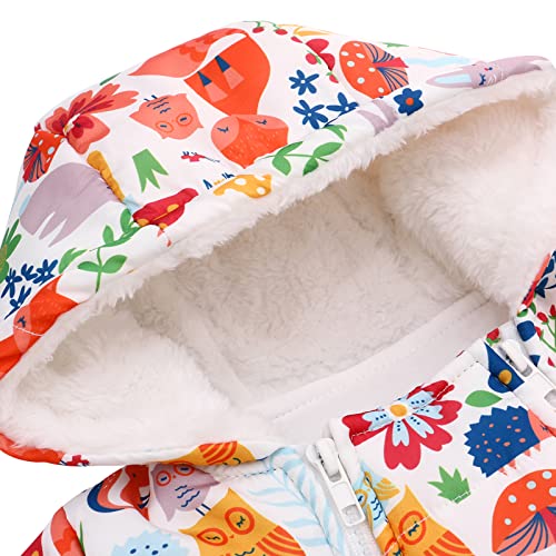 famuka Warm Baby Winter Clothes Hooded Snowsuit Outerwear Onesie with Gloves (Fox, 6-9 Months)
