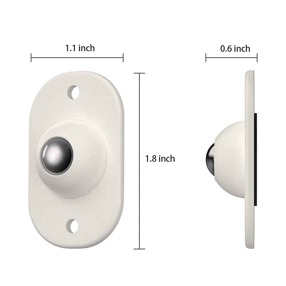 4Pcs Mini Casters Wheels Self Adhesive Swivel Wheels Stainless Steel Paste Universal Wheel with 360 Degree Rotation Sticky Pulley for Bins Bottom Storage Box Furniture Trash Can Small Furniture
