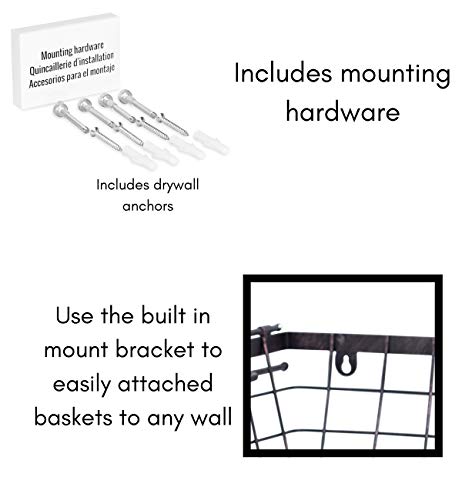 BirdRock Home Wire Basket for Storage - Set of 2 Baskets - Stackable - Hanging – Wall Shelf - Fruit Vegetable Organization – Pantry Cabinet - Metal Bin for Kitchen Counter – Bathroom Storage