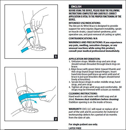 Aircast A2 Wrist Support Brace with Thumb Spica: Left Hand, Medium