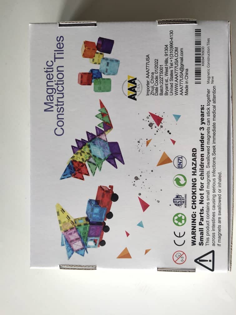 AAA777USA Magnetic 3D Building Block Tiles Learning and Educational Stem Toys for Kids, Toddlers Boys & Girls, Develops Creativity and Motor Skills β 102 Pcs Set
