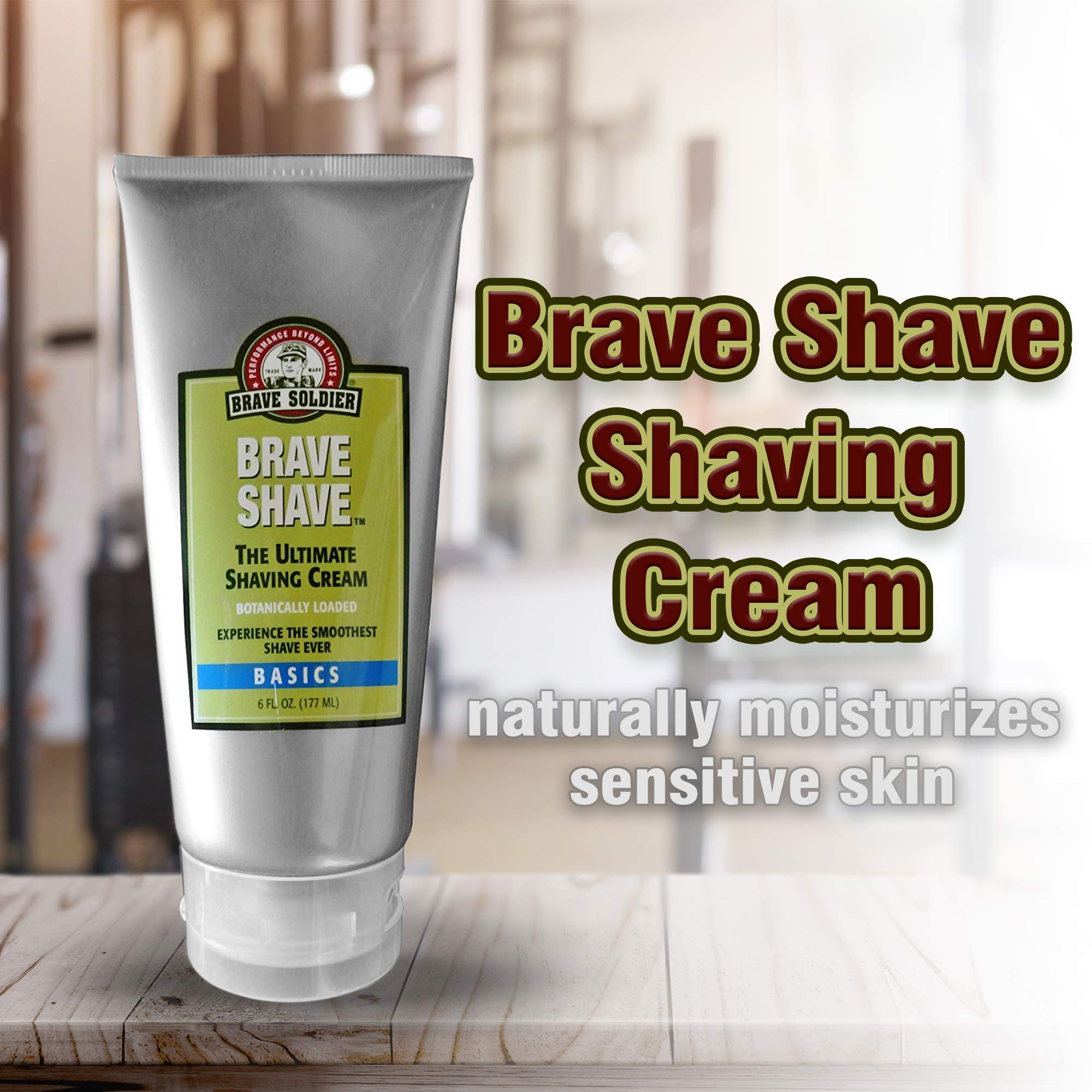 Brave Soldier, Brave Shave Ultimate Shaving Cream, Loaded with natural ingredients, safe for both men and women 6 fl. oz, 177ml