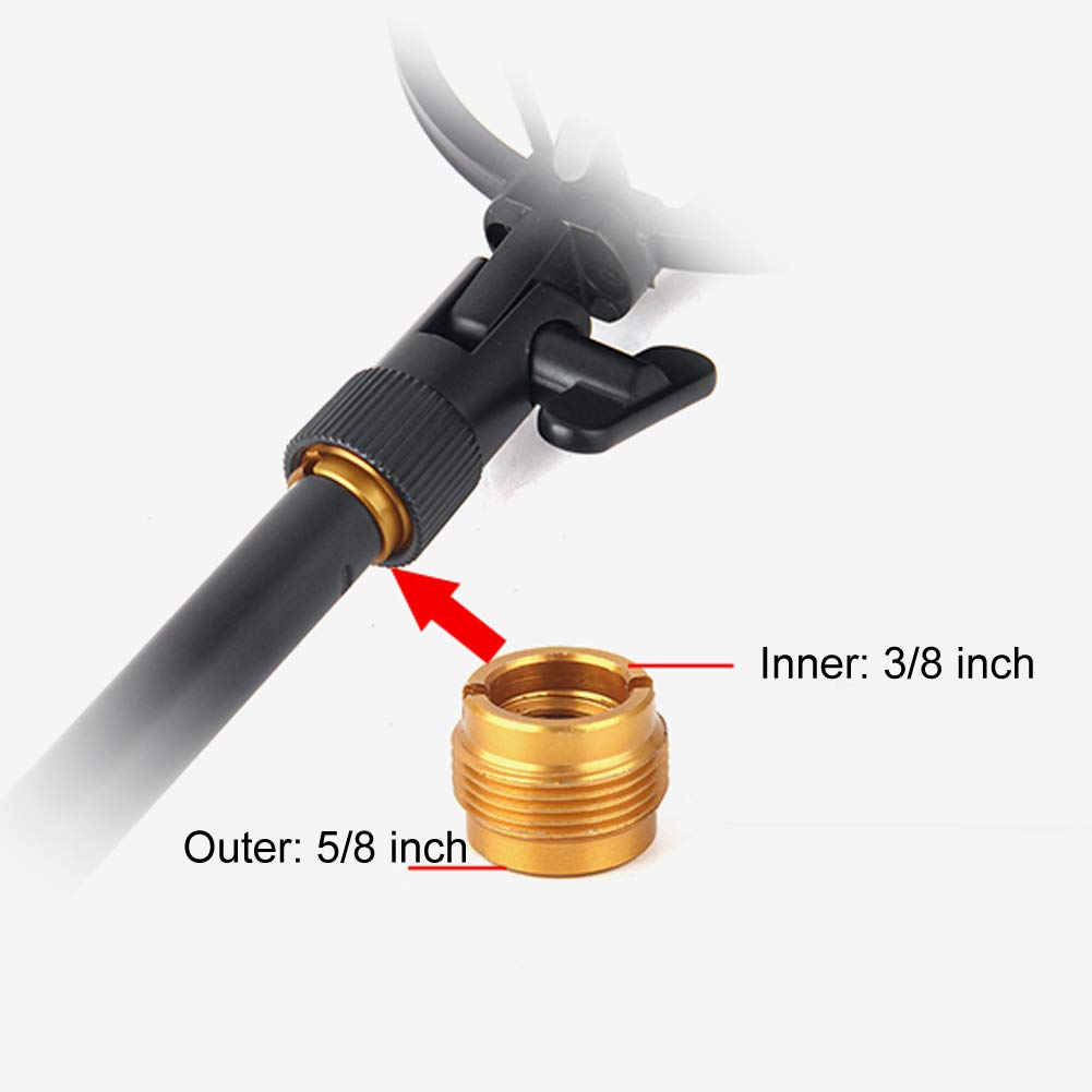 6 Pieces 5/8" Male to 3/8" Female Threaded Nut Screw Adapters Microphone Clip Holder Nut Adapters For Mic Micphone Stand