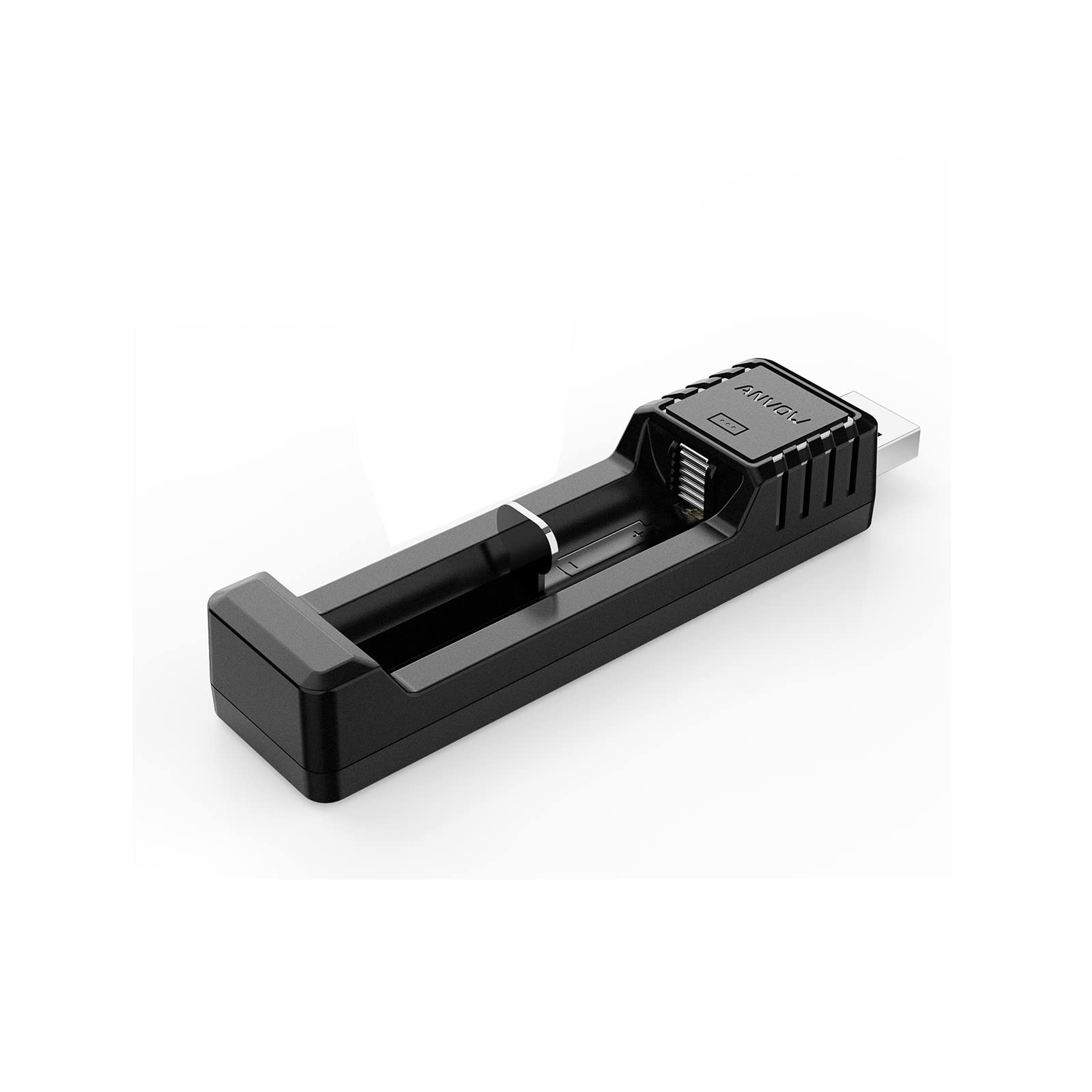 ANVOW Rechargeable Battery Charger for AA AAA AAAA N NiMH Household Batteries, Single-Slot