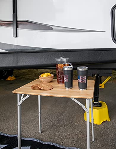 Camco Life is Better at The Campsite Stainless Steel 20 oz. Tumbler with Double Wall Insulation | Great for Hot and Cold Drinks | Charcoal with US Flag Print (53065)