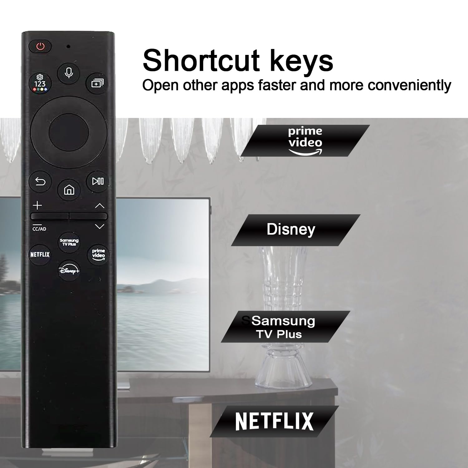 2022 New BN59-01385A Voice Remote Control Replacement for Samsung Smart TVs,for Samsung TV Remote with Voice Function,for Samsung Crystal UHD QLED Curved 4K 8K Smart TVs Q60BD/QN85BD/Q60B/QN85B/Q80