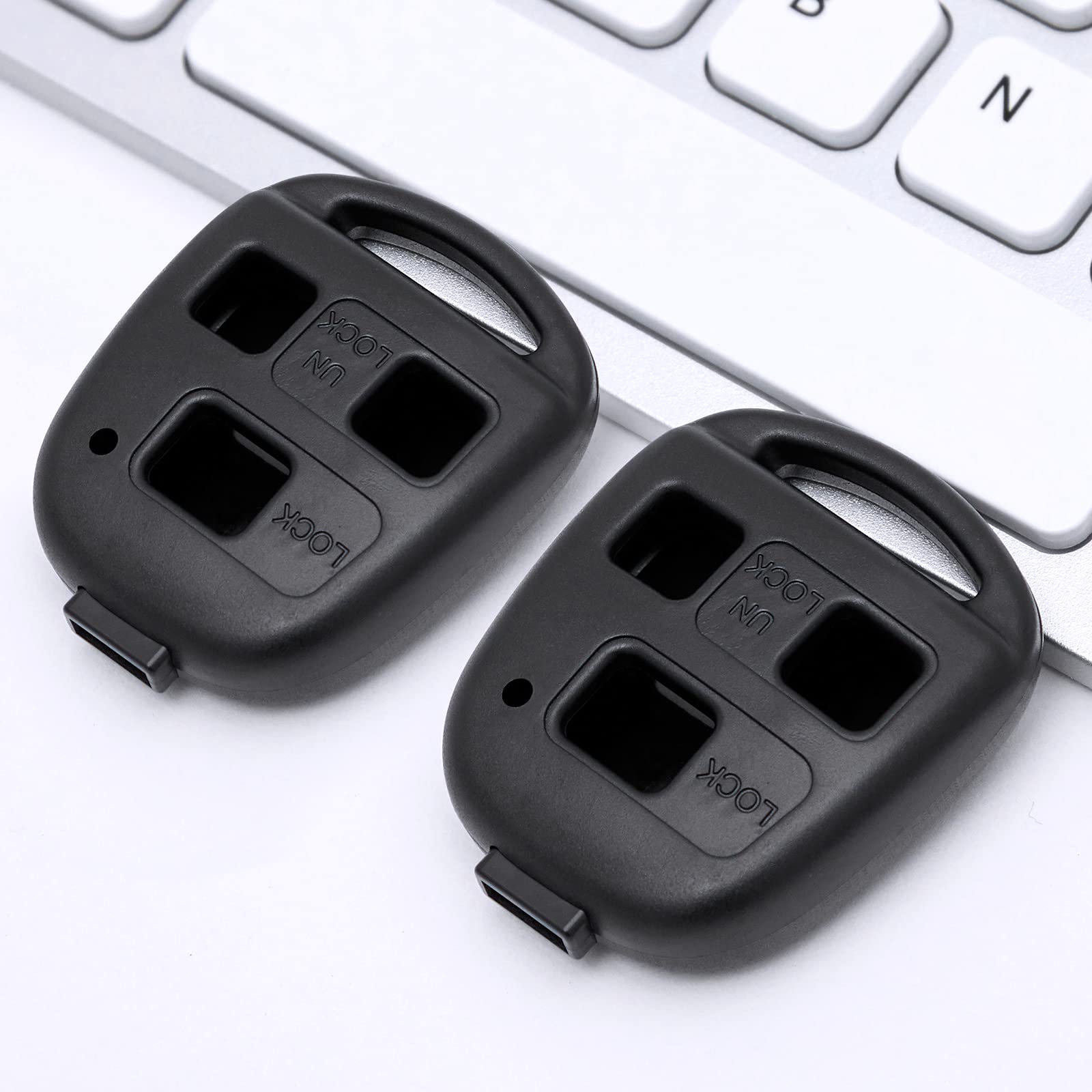 2 Pack Replacement Key Fob Shell Case Fit for Lexus ES GS is LS LX RX 3 Buttons Keyless Entry Remote Control Key Fob Cover