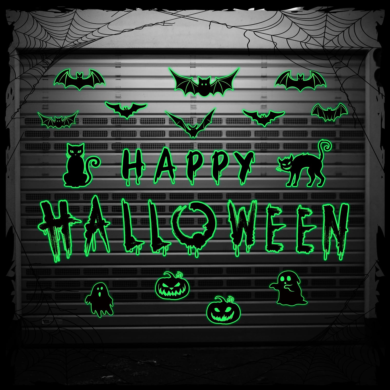 28 Pcs Halloween Garage Door Magnets Glow in The Dark Magnetic Halloween Garage Door Decorations with Bat Pumpkin Ghost Black Bat Magnet Decal Sticker for Garage Door Car Refrigerator