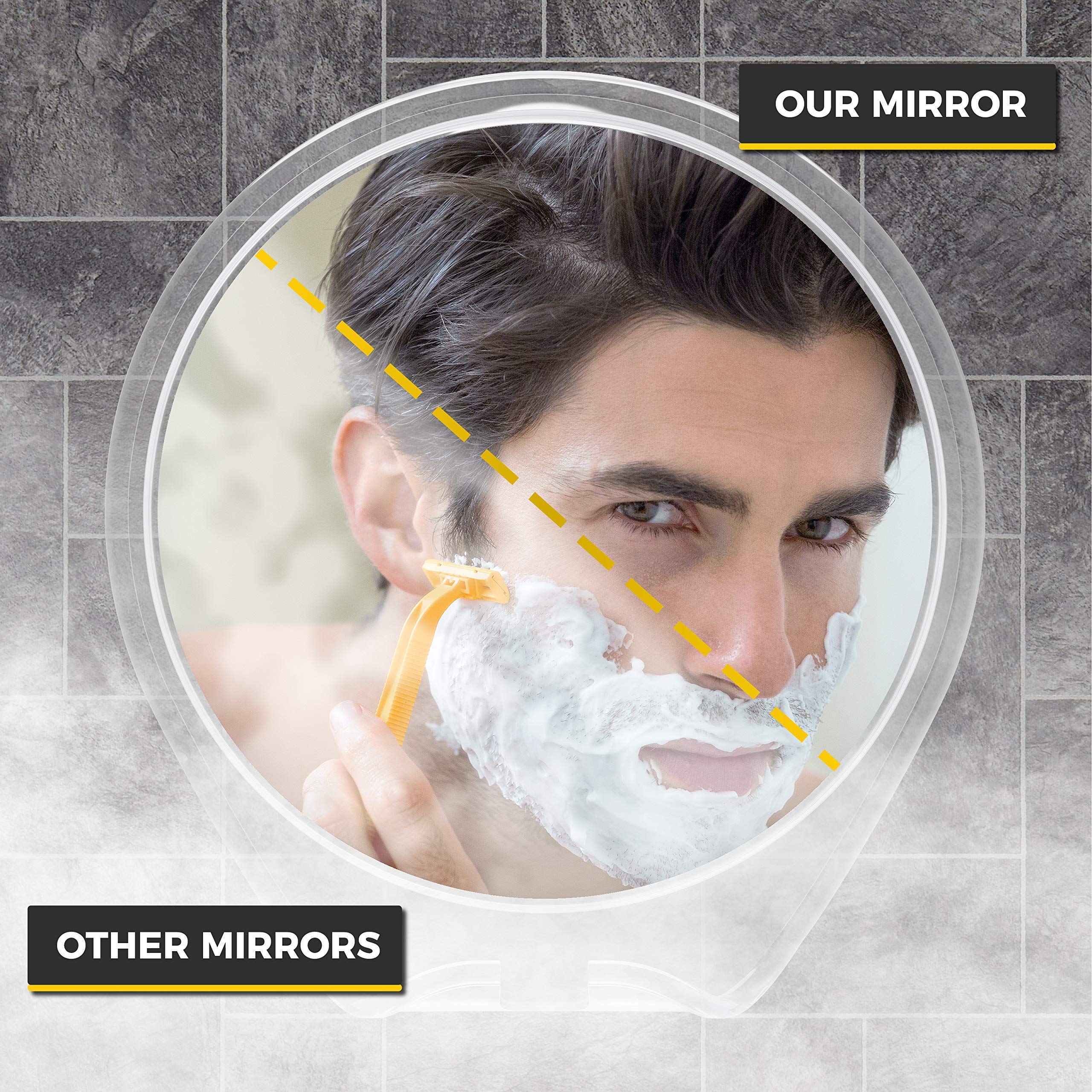 HONEYBULL Shower Mirror Kit | Suction Cup & Hook Sticker (Small)