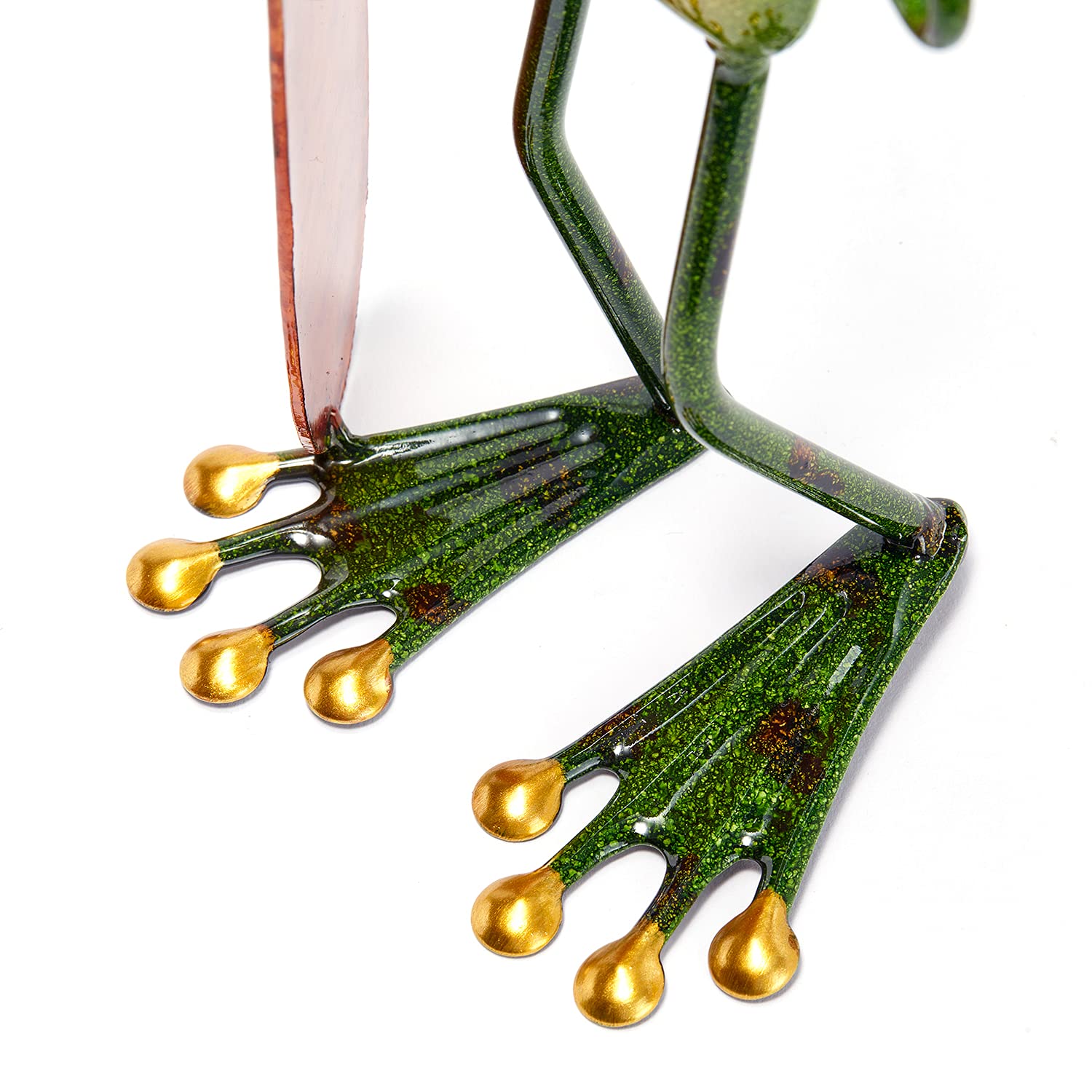 Aayla 9.5" H Frog Statue - Unique Adorable Green Surfing Frog Figurine Gift Home Kitchen Garden Decor for Frog Lovers