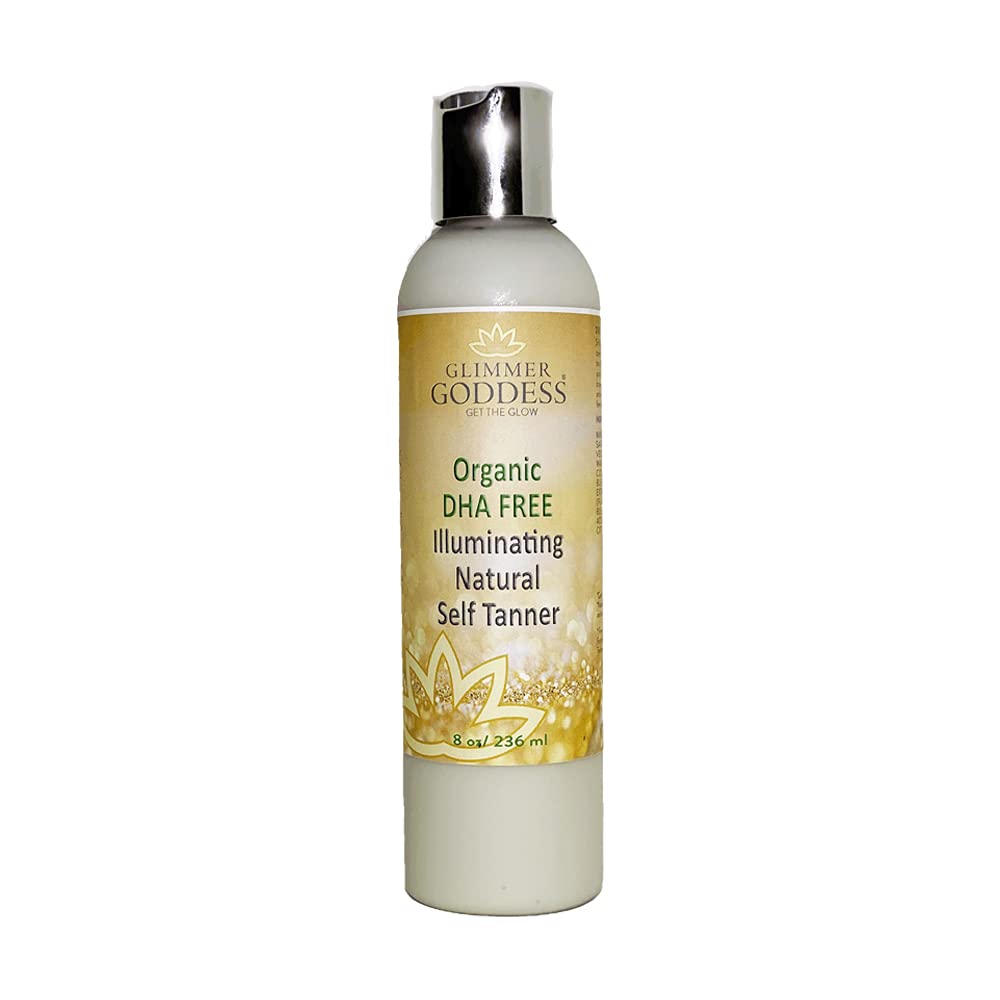 Glimmer Goddess Organic Self Tanner - DHA-Free Tanning Lotion, 8 oz