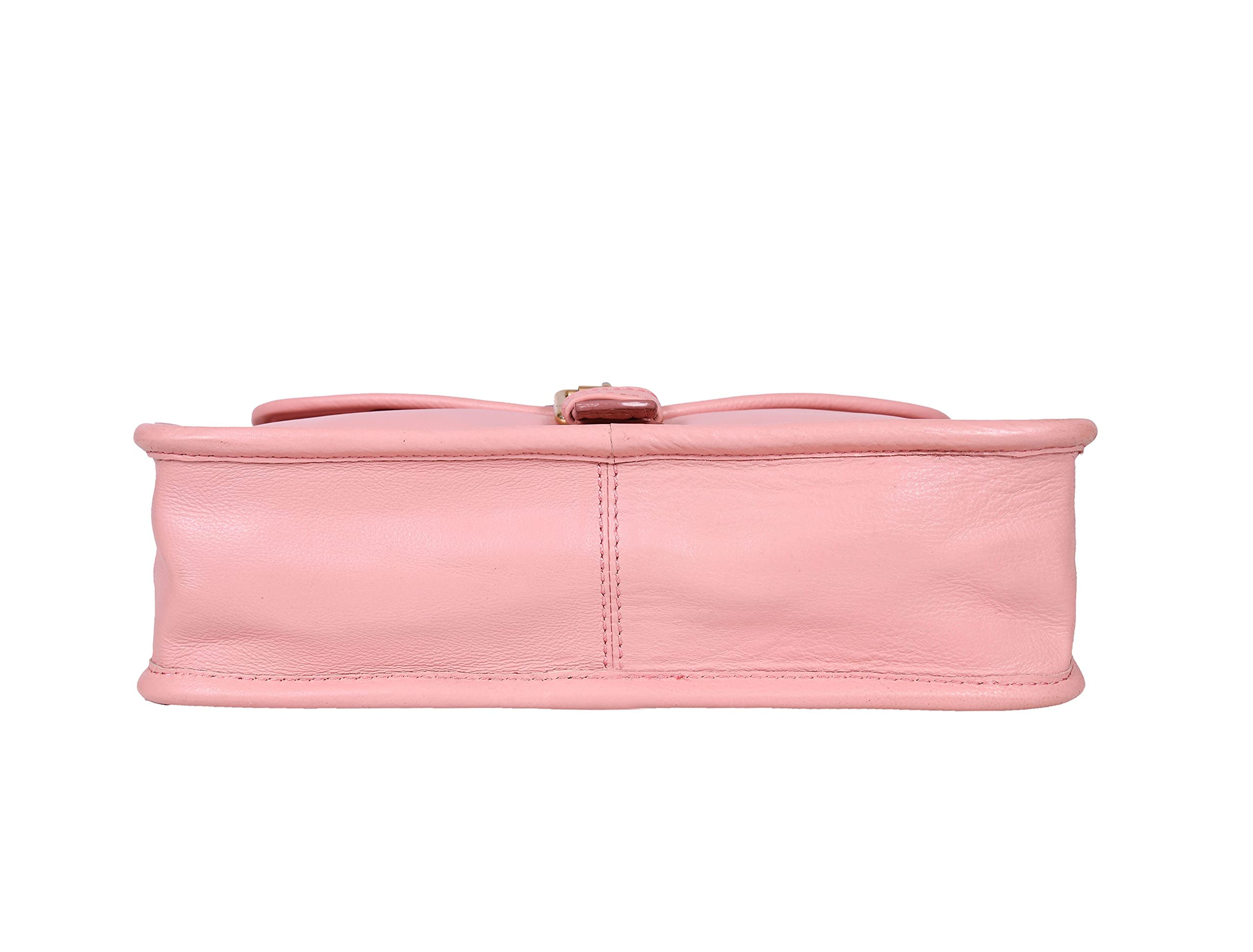 Aaron Leather Goods Crossbody Bags for Women Soft Leather Purses and Handbags Multi Pocket Shoulder Bag (Peach)