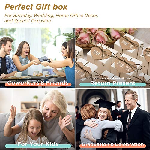 Oriday Chrome Ballpoint Slim Pens Set of 4 - Lightweight Metal Ball Point Pen in Black Ink Gift Box for Wedding, Student Gift, Bridal Shower (Gold, Black Ink)