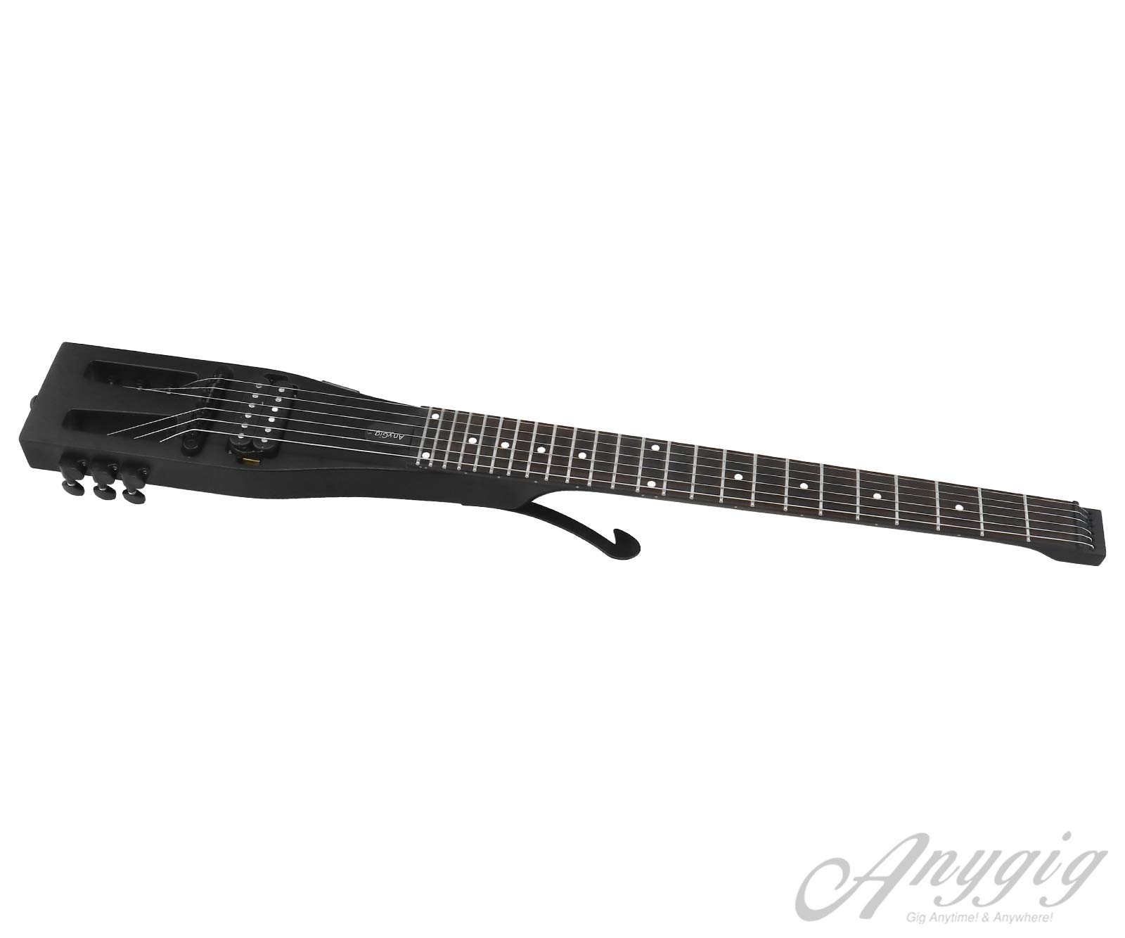 Anygig Electric Guitar Practice Portable Travel 82CM 1.6KG Black Matte 25.5" Full Scale with Gigbag Left Handed