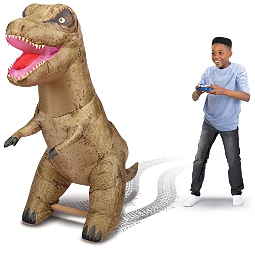 AIRTITANS Jurassic World Inflatable T Rex RC β Massive Attack Air Titans Dinosaur - Over 6 Feet Long - Turns & Spins - Stomps & Roars!