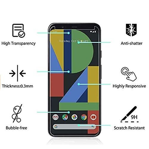 AISELAN Privacy Screen Protector for Google Pixel 4 - [2 Pcs] [Case Friendly] [Anti-Glare] [Anti-Spy] Screen Protector Tempered Glass for Google Pixel 4
