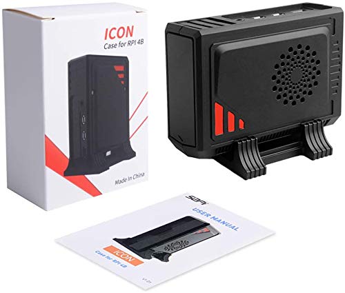 GeeekPi Raspberry Pi 4 Case, Raspberry Pi Case with Cooling Fan 40X40X10mm and 4pcs Raspberry Pi 4 Heatsink for Raspberry Pi 4 Model B