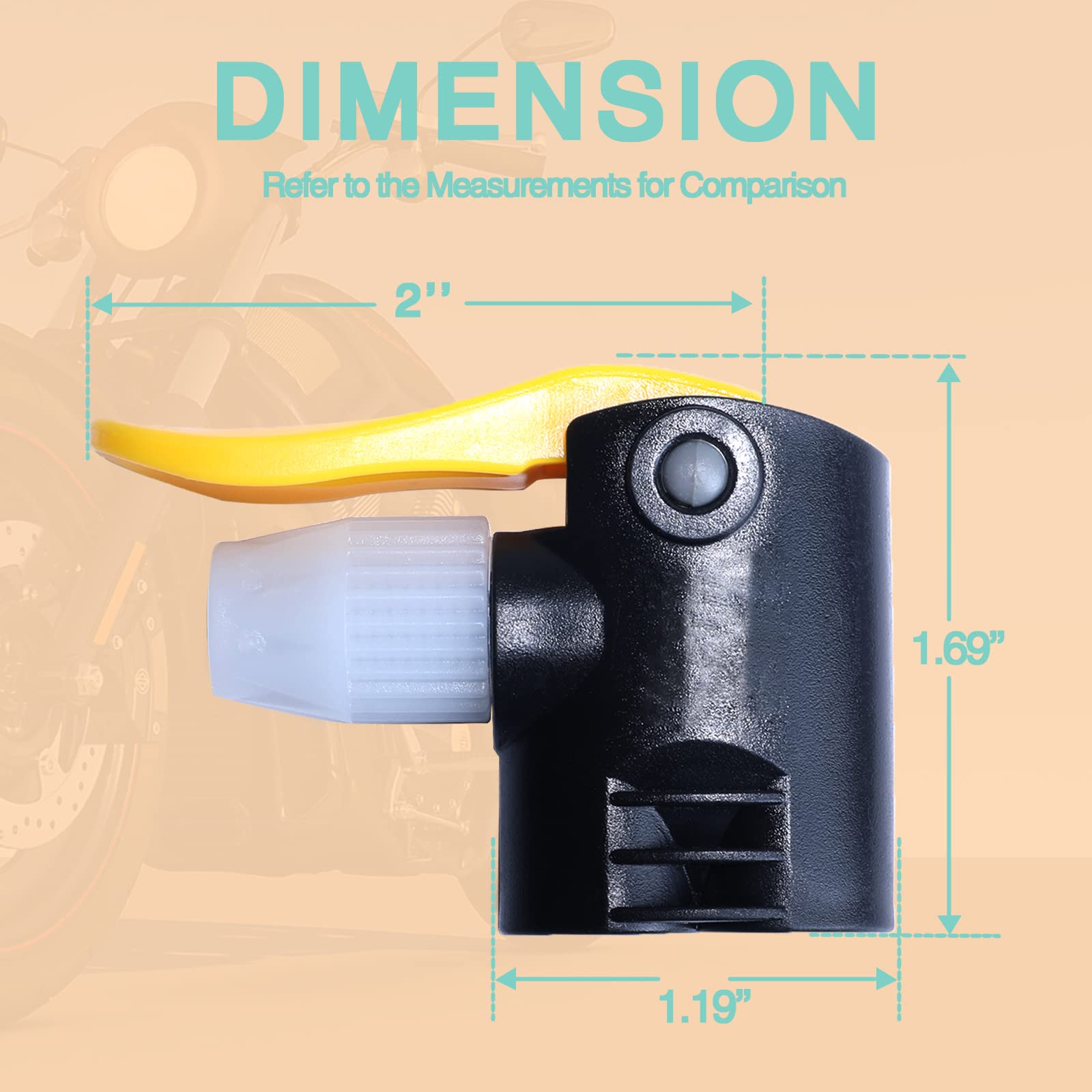 2 Pcs Plastic Dual Head Bike Bicycle Pump Head Nozzle Hose Adapter Connector, Yellow