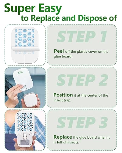15 Pack Insect Trap Refills for Fly Trap Indoor, Sticky Glue Boards for Fruit Fly Trap Indoors, for Catching Fruit Flies, Gnats, and House Flies, Easy to Use