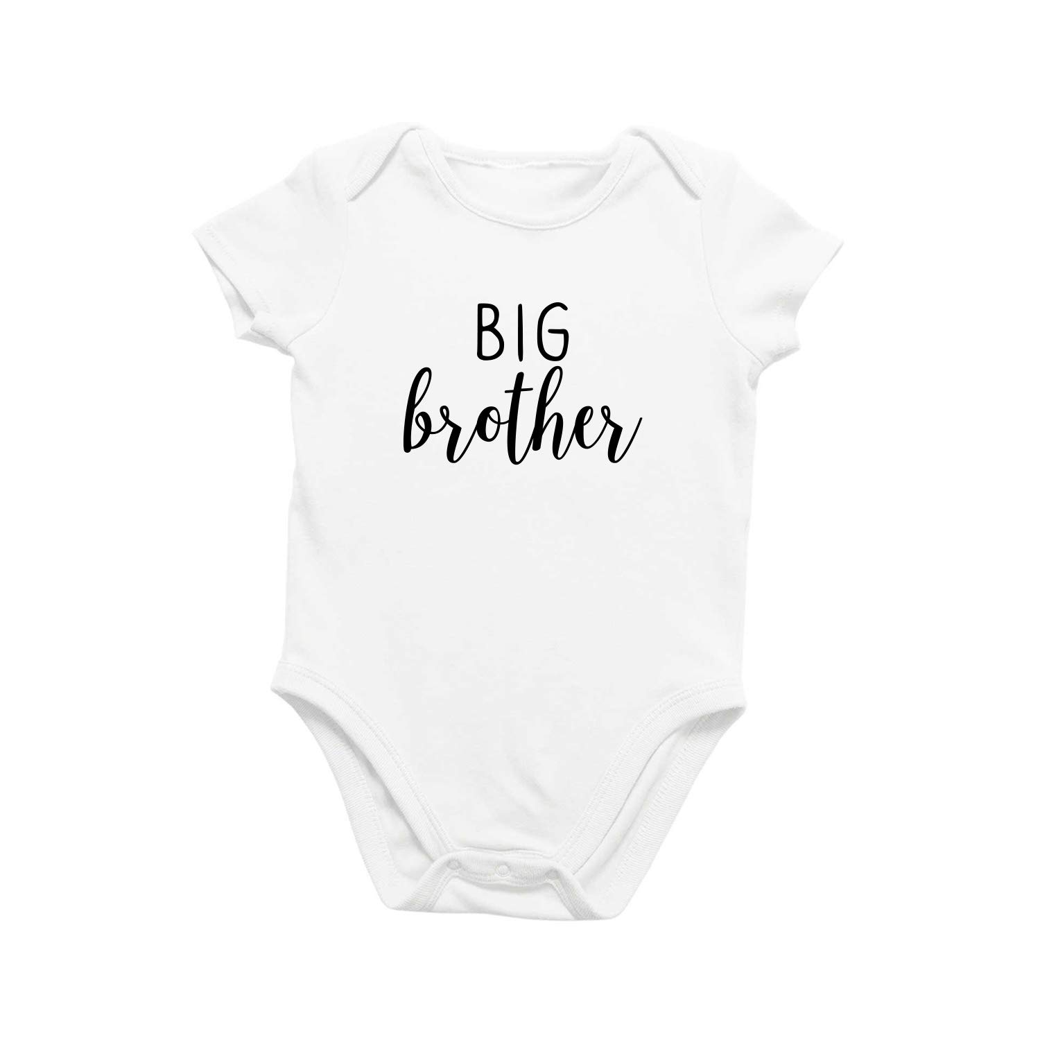 Printique Organic GOTS Certified Baby Onesie Unisex Bodysuit 0-18 months - Big Brother | Family Baby Announcement (Big Brother, 9-12 Months)