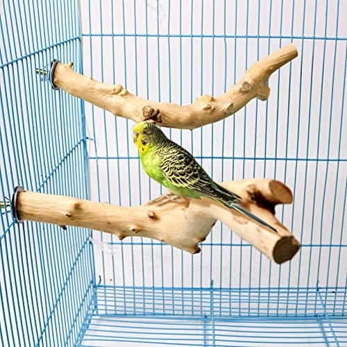 5 PCS Bird Perch Wood Stand Pole,Bird Wood Perch Platform Exercise Playground Toy for Pet Parrot Budgie Parakeet Cockatiel Conure Lovebirds Cage Accessories Toys (H01)