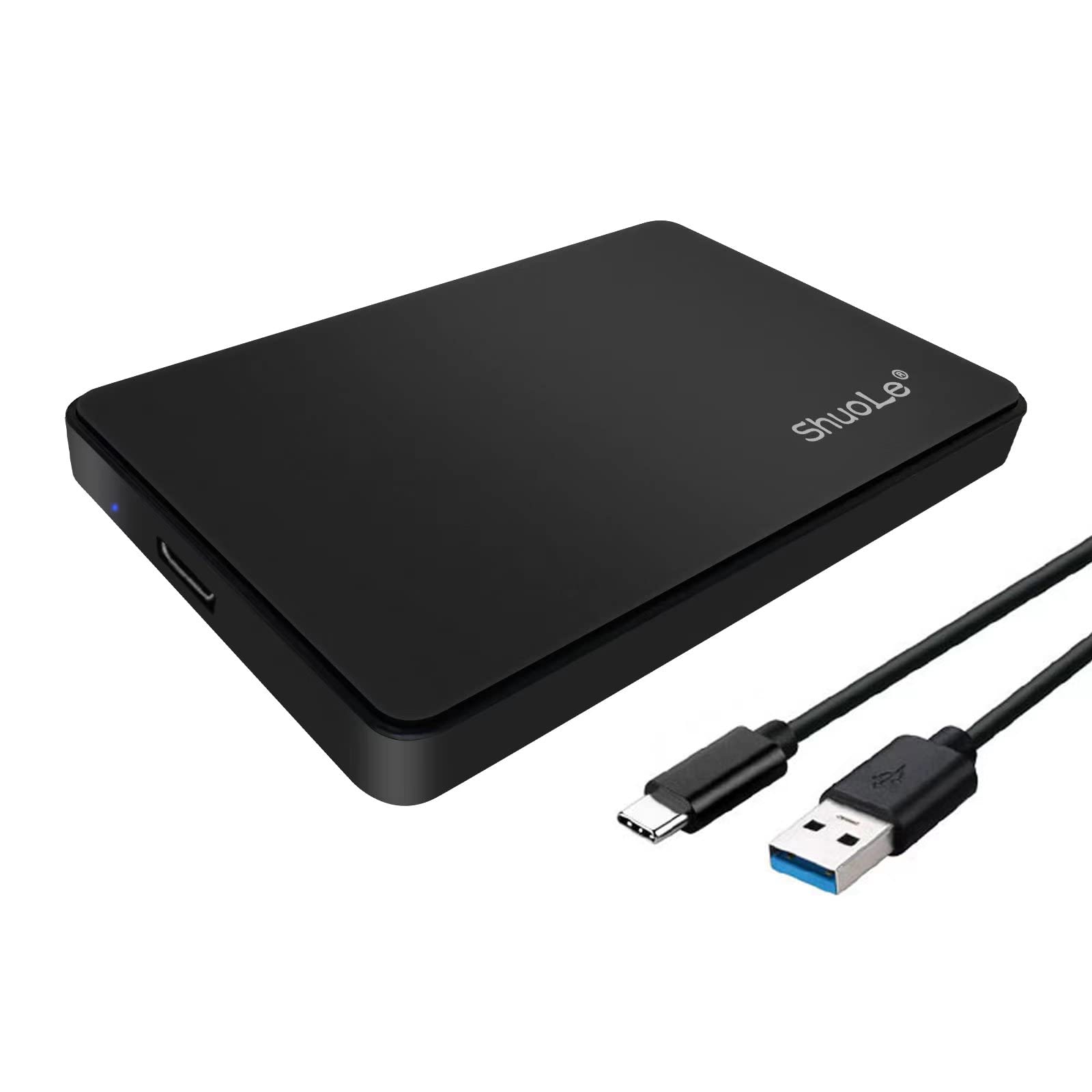 2.5 inch USB 3.0 SATA HDD Enclosure, Portable SATA to USB 3.1 Hard Drive Reader with Upgraded Cable for 2.5'' SSD HDD on Business Travel, Up to 6TB, Support UASP