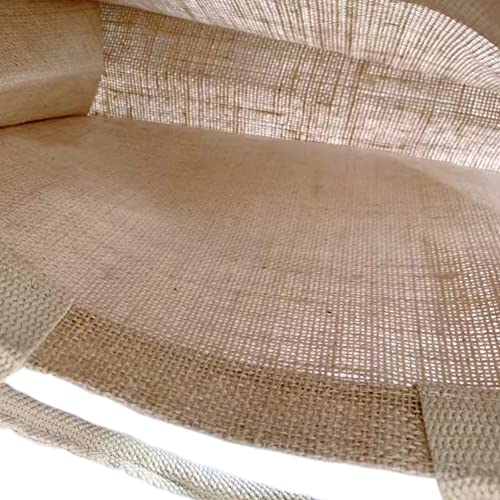 Achaohe Burlap Tote Bags Bulk 6 Pack Jute Reusable Canvas Gift Favors Bag with handle Water Resistant for Women Bridesmaid Wedding Beach Shopping (6 Pack 12 x 9.8 x 3.9)