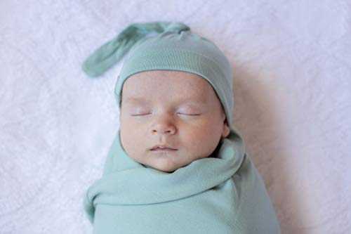 Baby Be Mine 3 in 1 Labor/Delivery/Nursing Hospital Gown and Matching Swaddle Set (Sage, S/M pre preg 2-12)
