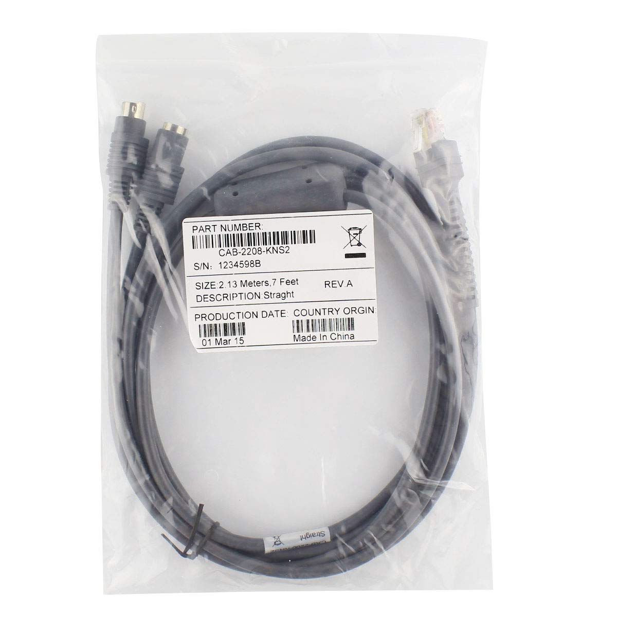 CBA-K01-S07PAR PS2 Keyboard Wedge Cable for Motorola Symbol LS2208 DS4278 6FT Straight