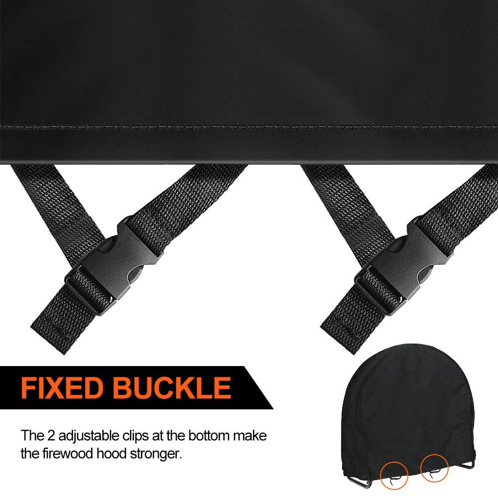 2win2buy Round Firewood Log Rack Cover, Outdoor Waterproof Ring Log Hoop Cover fit 4 Seasons Black & 5 Pairs LED Light Up Shoelaces Casual Sneaker Waterproof Plastic Shoe Strings