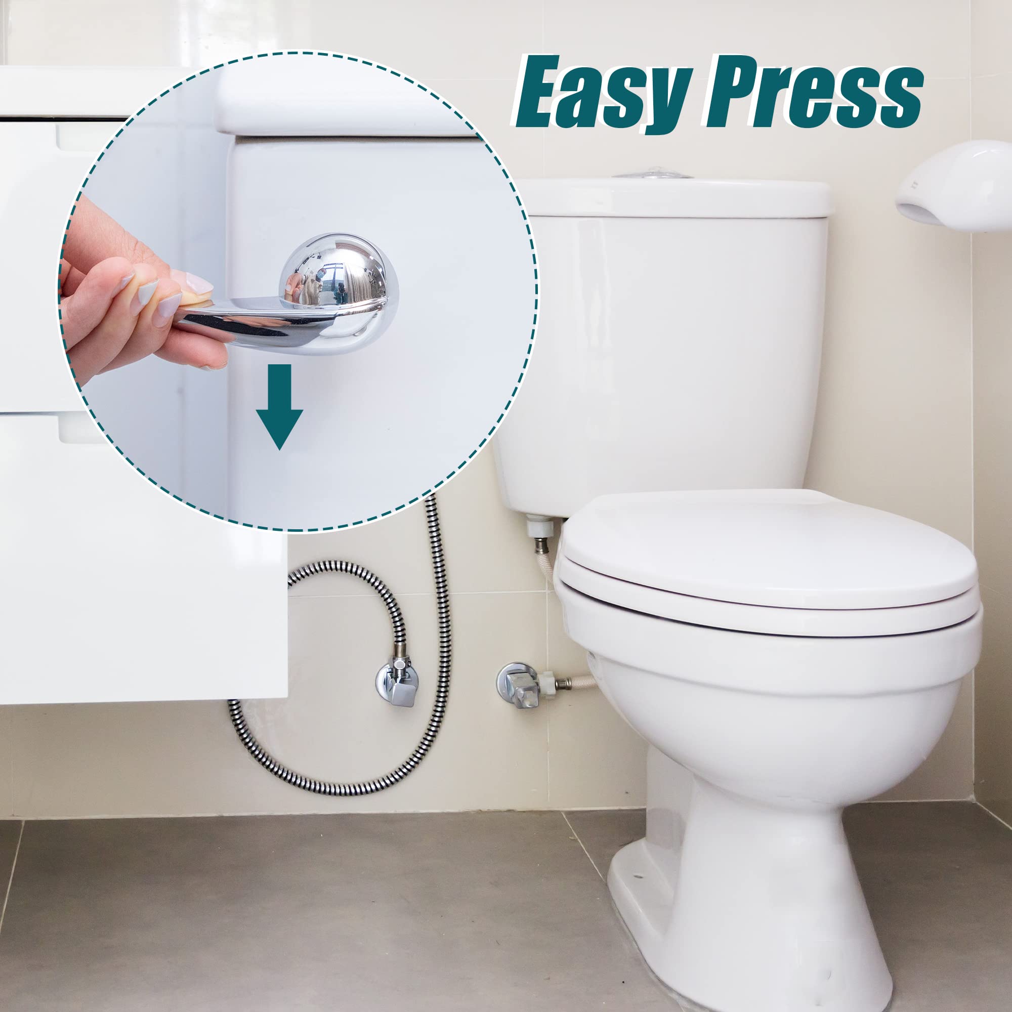 2 Pack Universal Toilet Flush Handle Replacement Kit, Compatible with American Standard Toilet Handle Parts Left Hand Trip Lever 738995-0020A Champion4, White Toilet Bowl Flusher Handles Repair Kit