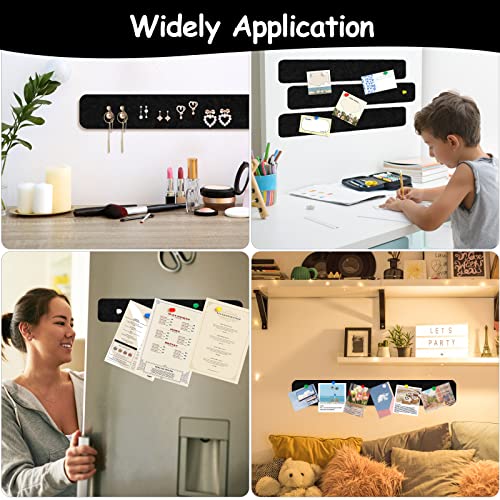 5PCS Felt Pin Board Bar Strips, COIDEA Bulletin Board Strips with 35 Pushpins for Office School Home Wall Decor, Self-Adhesive Felt Cork Board Strips for Paste Notes, Schedules, Photos
