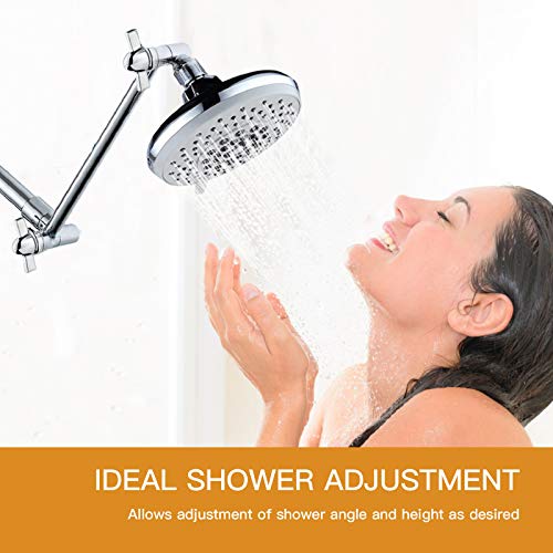 8 Inch Shower Head Extension Arm Chrome.Solid Brass Adjustable Shower Arm Extension. Lower Or Raise Any Rain Or Handheld Showerhead To Your Height & Angle β Universal Connection