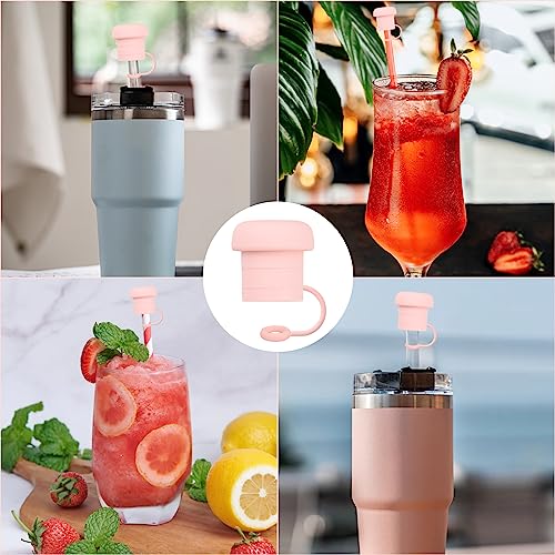 6 PCS Straw Covers Compatible with Stanley Tumbler Cups All OZ, Silicone Drinking Straw Cover Cap for Stanley Cup Accessories, Reusable Straw Protector for 6-10 mm Straw, Dust Proof Straw Topper