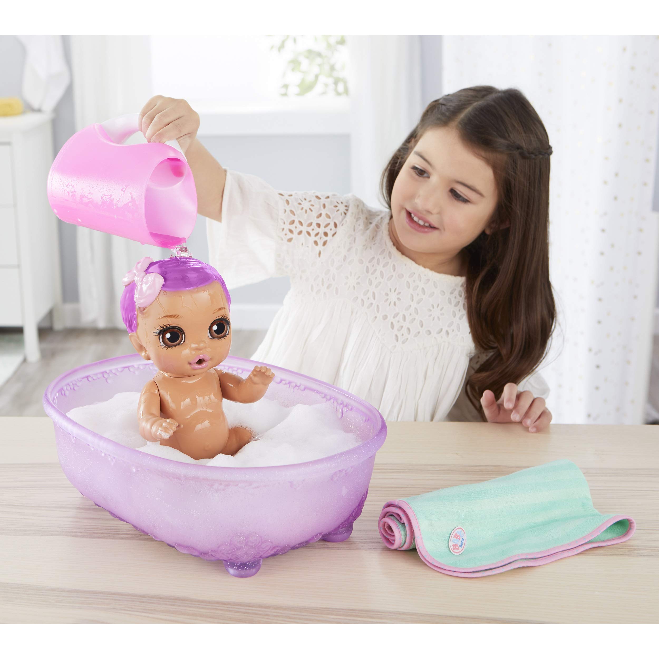 Baby Born Surprise Bathtub Surprise Pink Swaddle Daisies, Multicolor