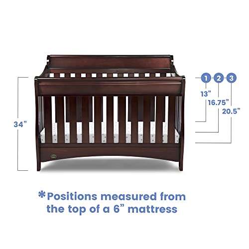 Delta Children Bentley S Series 4-in-1 Crib, Black Cherry Espresso + Serta Perfect Slumber Dual Sided Recycled Fiber Core Crib and Toddler Mattress (Bundle)