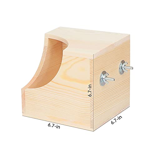 Pet Chinchilla Hut Hideout Natural Wooden Small Animal Hideout for Chinchilla Squirrel Sugar Gliders (A)…