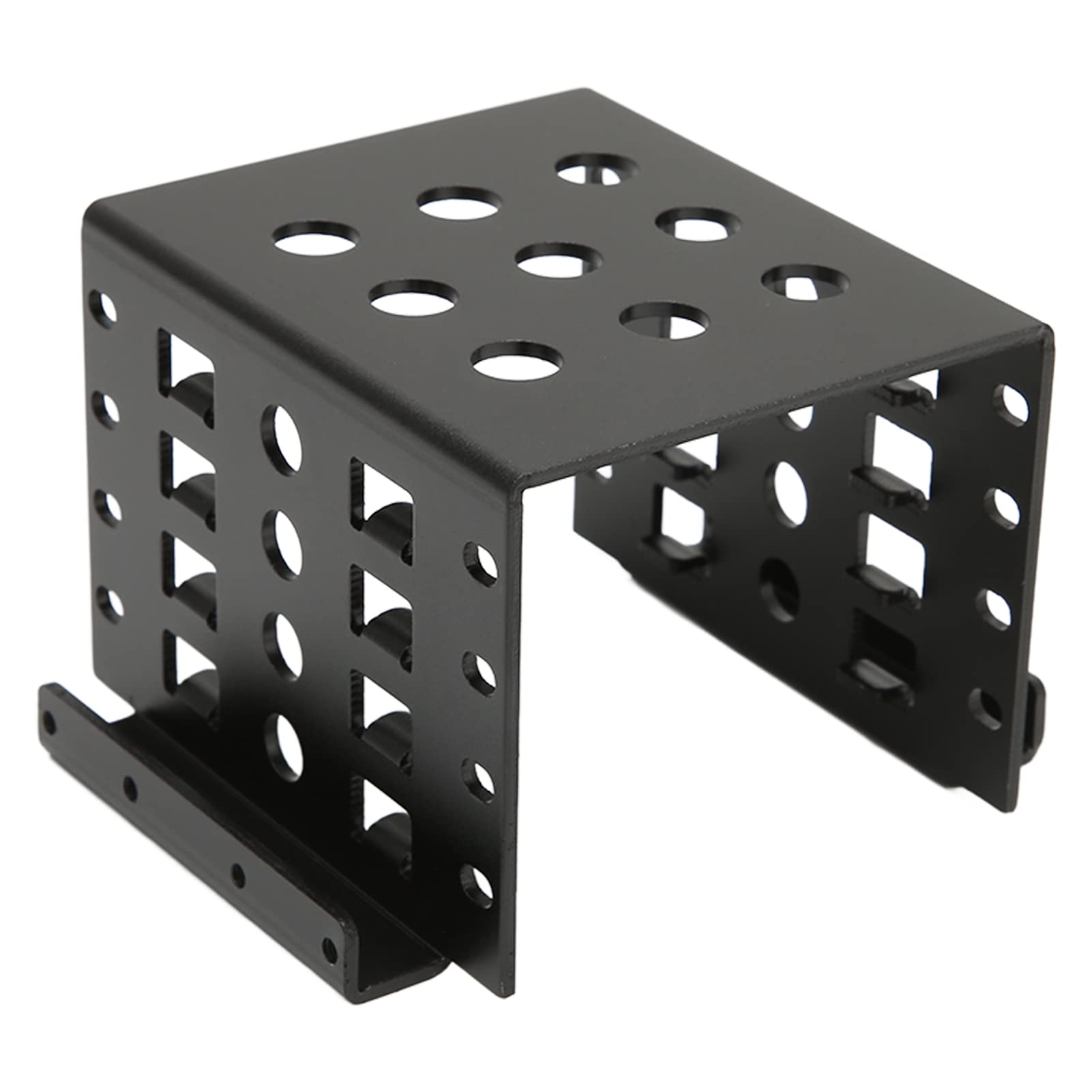 2.5in Hard Drive Storage Bracket, 2.5 Inch Aluminium Alloy Hollow HDD Mounting Rack, 2.5 Inch to 3.5 Inch Solid State Drive Built in Expansion for 2.5in IDE HDD SSD(Black)