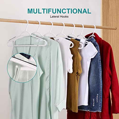 AzxecVcer Plastic Hangers 30 Pack - Non Slip Heavy Duty Durable Clothes Hangers,Holds up to 18 lbs, Space Saving Hangers for Suit, Dress,t Shirts,Blouse,Coats, Pants (30 Pack-White)
