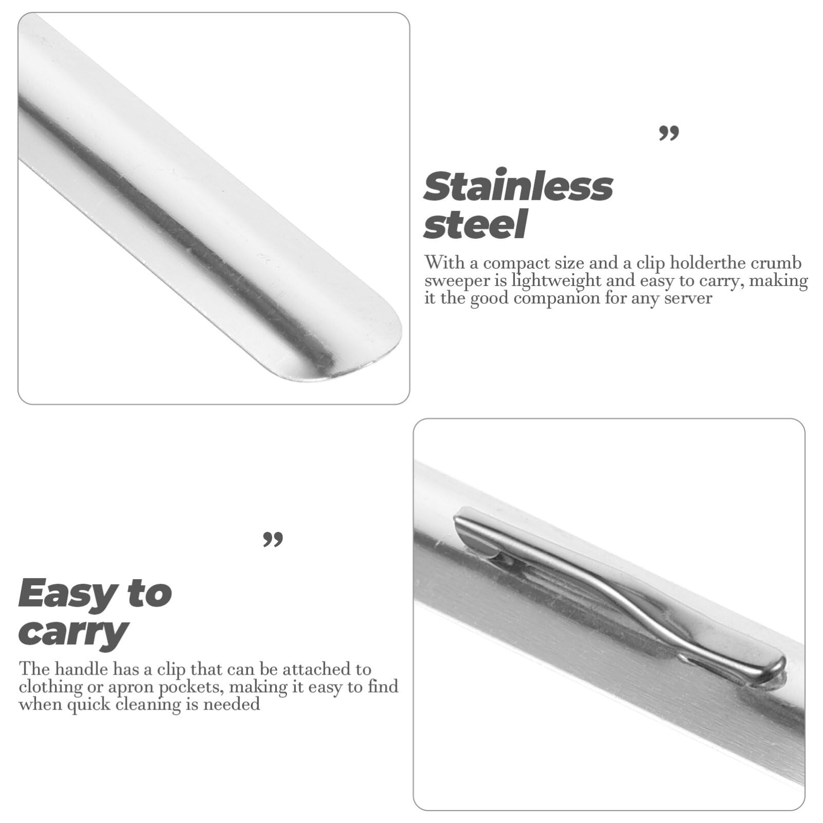 2pcs Crumb Sweepers Stainless Steel Crumbs Scrapers Bread Crumber Cleaner Stainless Steel Table Crumbers Tool for Waiters Waitresses and Servers